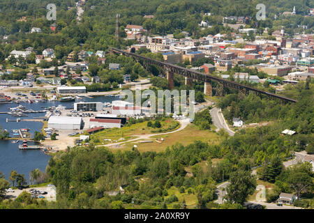 Parry Sound CPR Trestle Bridge, built in 1907 crosses Seguin River ...