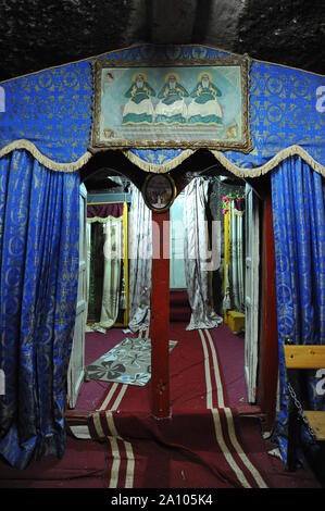 ancient ethiopian orthodox church interior painted walls in bahir dar ...