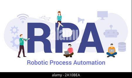 rpa robotic process automation concept with icon set template banner ...