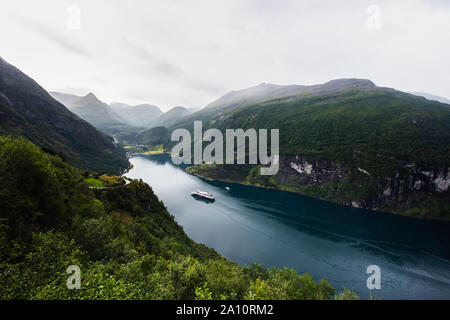 Landscape view of the Geirangerfjord, Norway Stock Photo - Alamy