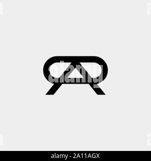 Letter R AR AP Monogram Logo Design Minimal Icon With Black Color Stock ...