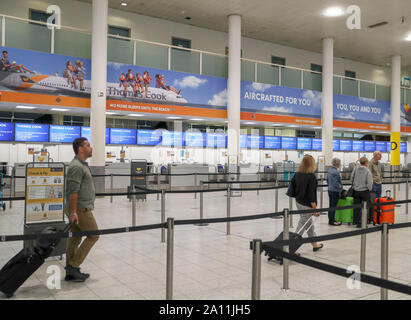 Thomas Cook check in desks at Gatwick Airport. Picture by James ...