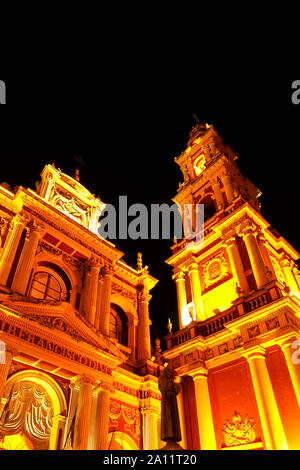 a cathedral illuminated at night; salta, argentina Stock Photo - Alamy