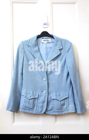Vintage Pale Blue Jaeger Jacket Label Stock Photo - Alamy