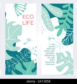 Environment ecology banners with green modern geometric pattern ...