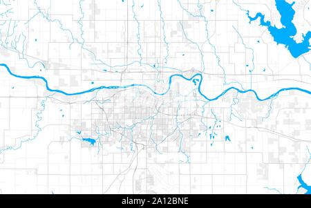 Urban vector city map of Topeka, USA. Kansas state capital Stock Vector ...