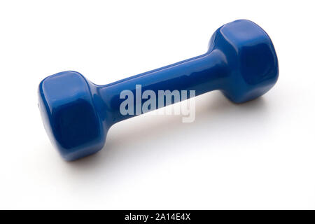 Blue Dumbbell isolated on white background. 2kg weights, blue color ...