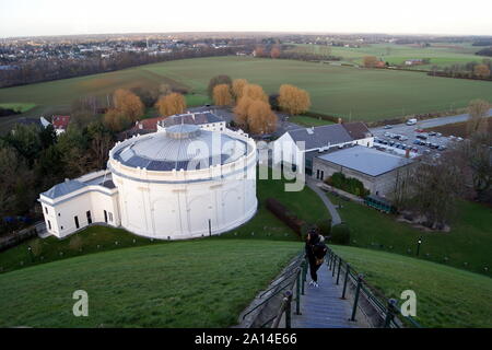 The rotunda of the Battle's Panorama as seen from the Lion's Mound ...