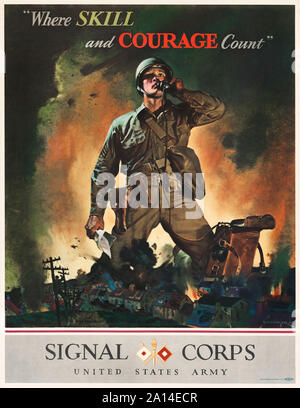 U.S. Army recruiting poster showing a soldier standing next to an ...