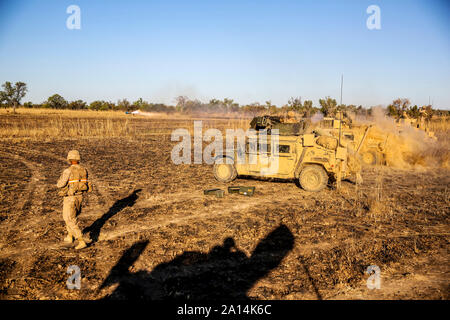 US Marines fire a TOW Missile from an M-41 Saber weapon system during ...