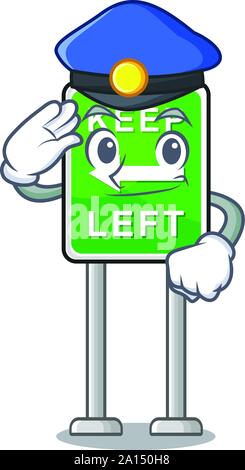 Detective Keep left cartoon isolated the mascot Stock Vector Image ...