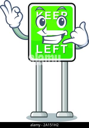 Okay Keep left cartoon isolated the mascot Stock Vector Image & Art - Alamy
