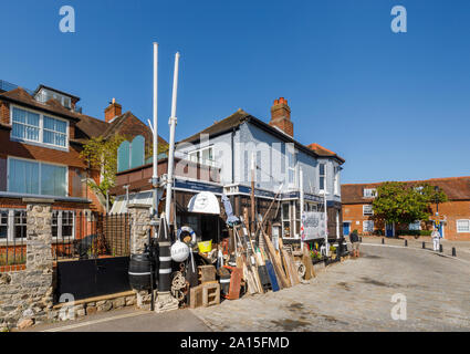 Cluttered fine art shop in Hamble-le-Rice, a coastal village in the ...