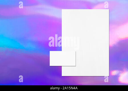Empty white vertical a4 sized poster and horizontal rectangle business ...