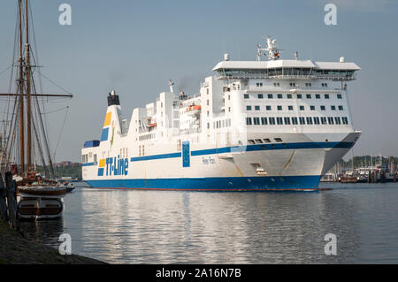 TT-Line vehicle ferry "Peter Pan" leaving the Baltic port of ...