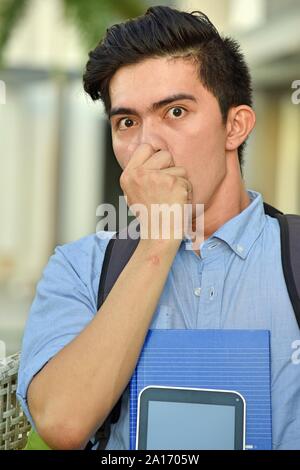 Good Looking Diverse Boy Afraid Stock Photo - Alamy