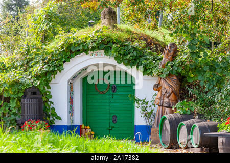 Group of typical outdoor wine cellars in Moravia, Czech Republic Stock ...