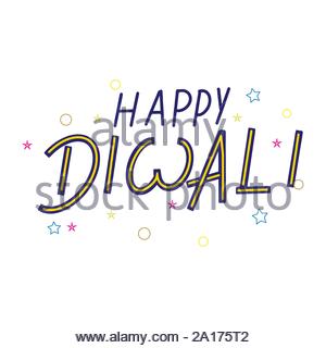 hand lettering inscription Happy Diwali to indian fire festival Stock ...