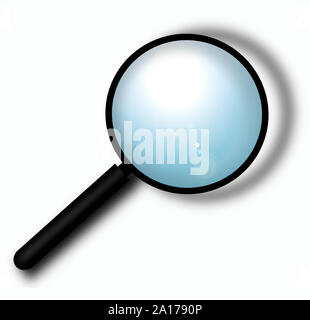 Close up of Magnifying glass, 2D digital art Stock Photo - Alamy