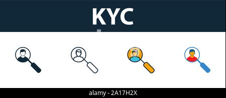 Kyc Know Your Customer Collection Icons Set Vector Stock Vector Image ...