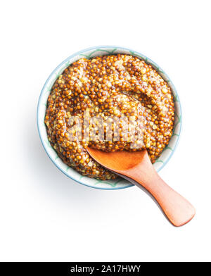 Mustard in bowl isolated on white background Stock Photo - Alamy