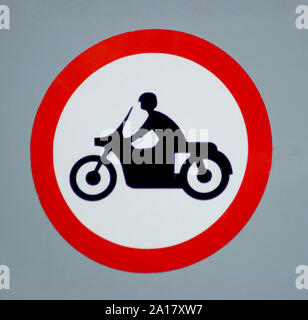Motorcycles prohibited sign on a city street Stock Photo - Alamy