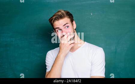 mocking student at blackboard. man ready to study. Students life. man ...