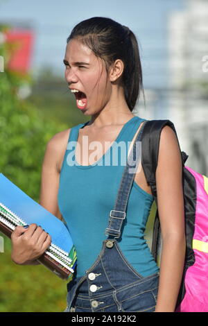 Mad Pretty Female Student Stock Photo - Alamy
