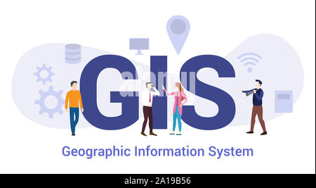 GIS. Geographic Information System sign on white background Stock Photo ...