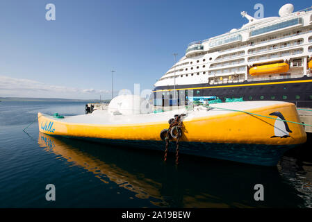 A Wello Penguin wave energy device on the dockside at Lyness on Hoy in ...