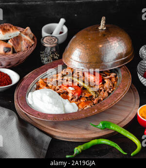 beef doner with bread served with ketchup and coke Stock Photo - Alamy