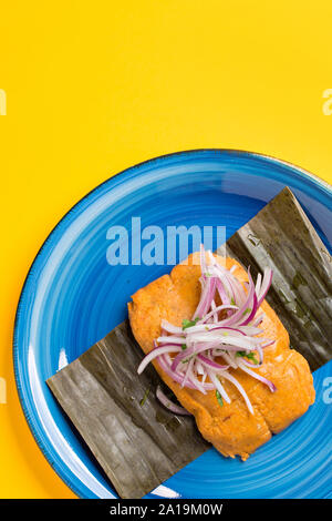 Peruvian Tamale, typical Peruvian breakfast. Made from corn and stuffed ...