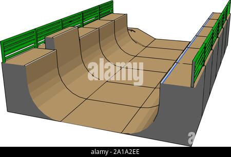 Big skatepark, illustration, vector on white background Stock Vector ...