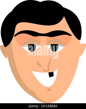 Man without teeth , illustration, vector on white background Stock ...