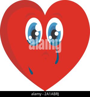 Sad and crying heart emoticon Stock Vector Image & Art - Alamy