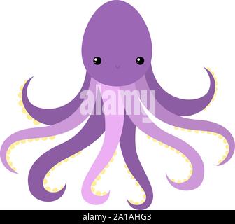 Funny cartoon yellow and violet fish characters with green fins and ...