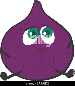 Sad fig, illustration, vector on white background Stock Vector Image ...