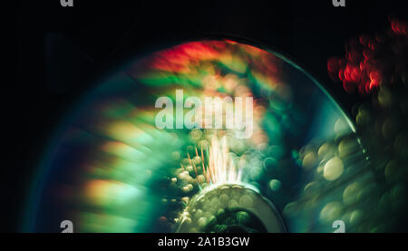 Beautiful abstract cd dvd disk with multi colored shine light ...