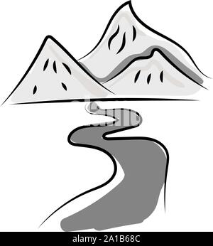 Mountains vector isolated on black background icon. Nature sign. Graph ...