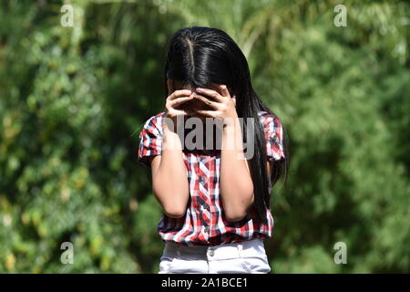 An Upset Cute Diverse Tween Stock Photo - Alamy