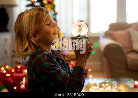Boy at home at Christmas time Stock Photo - Alamy