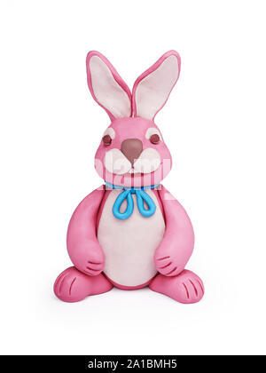 Pink plasticine rabbit Stock Photo - Alamy