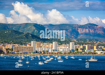 Coastal landscape of Corsica island on a sunny summer day, Cupabia ...