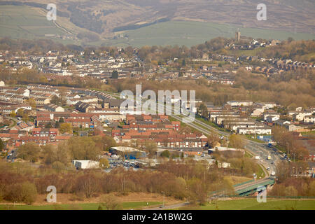 Tameside boarder Werneth Low looking down to the Golf Course and the ...