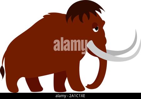 Cartoon mammoth isolated on white background Stock Vector Art ...
