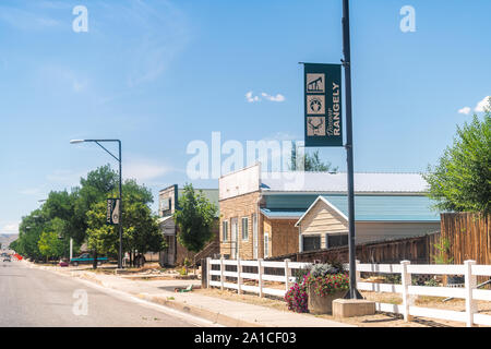 Rangely, USA - July 22, 2019: Colorado city with star and logo symbol ...