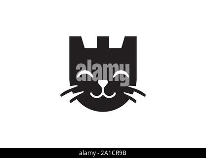 Cat logo, Cat with castle logo, Animal logo design vector icon ...