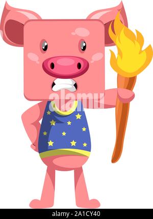 cartoon pig on fire cartoon Stock Vector Image & Art - Alamy