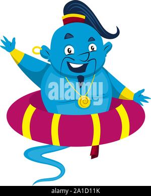 Genie in cup, illustration, vector on white background Stock Vector ...