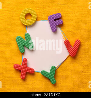 Kiddies style Colored Alphabet and number blocks Stock Photo - Alamy